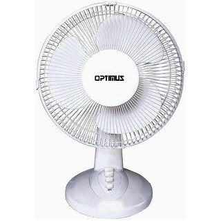Optimus 12" Oscillating Table Fan in White - 12 Inch - Bed Bath ...