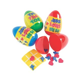 Jumbo Religious Tic-Tac-Toe Game-Filled Plastic Easter Eggs, 12 Pc ...