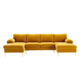 Modern Large U-Shape Upholstered Sectional Sofa, Double Extra Wide ...
