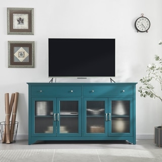 66-Inch Teal Blue TV Console & Buffet Cabinet - Bed Bath & Beyond ...