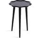 Modern Round Side Table with Wavy Edge, 15" x 22", Black Solid Wood ...