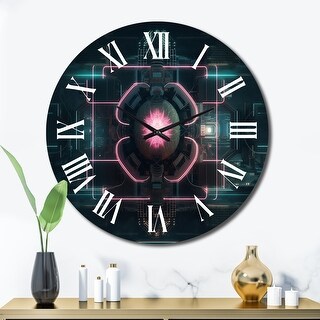 Designart "Abstract Futuristic Lotus" Lotus Oversized Wall Clock - Bed ...