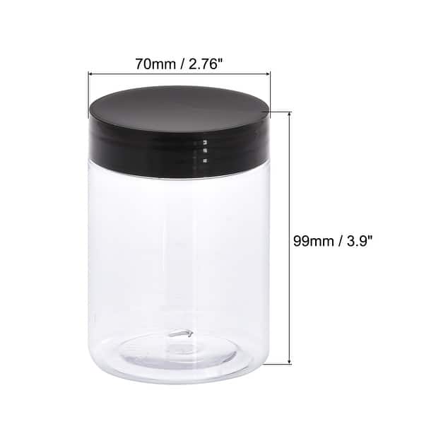 Round Plastic Jars with Black Screw Top Lid, 2Pcs - Bed Bath & Beyond ...