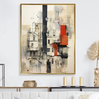 Designart "Abstract Cityscape Harlem Renaissance II" City Buildings ...