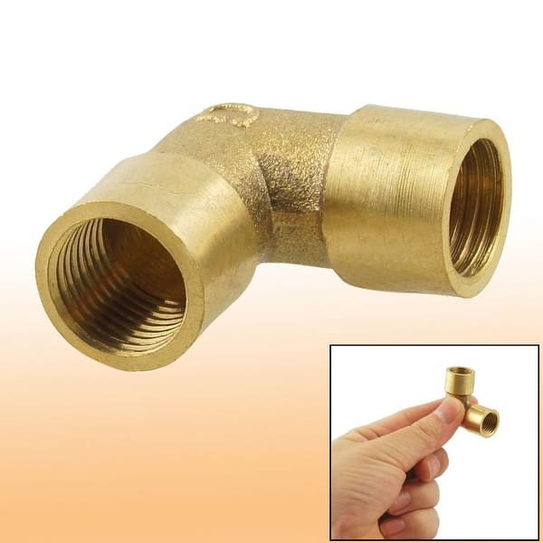 G 1/4" Female Threaded 90 Degree Elbow Fitting Union Adapter Gold Tone ...