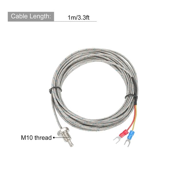 K Type Temperature Sensor M10 Thermocouple 3.3ft -50 to 200°C(-58 to ...