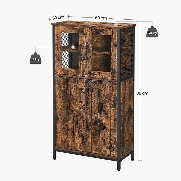 VASAGLE Pantry Cabinet, Storage Cabinet with Door and Adjustable Shelf ...