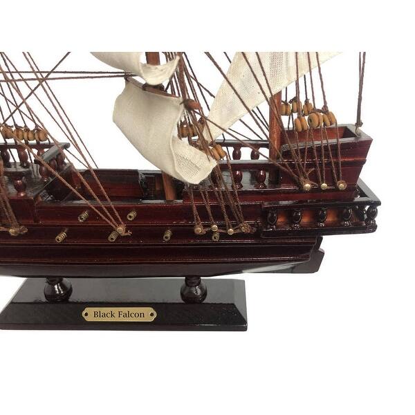 Wooden Captain Kidd's Black Falcon Black Sails Pirate Ship Model - 20 ...