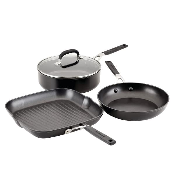KitchenAid Hard Anodized Nonstick Cookware Pots and Pans Set, 4-Piece ...