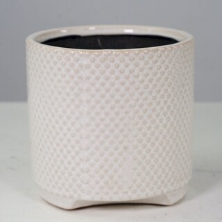 White Footed Dotted Texture Planter - Bed Bath & Beyond - 36882086