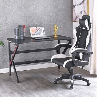 47'' Computer Gaming Corner Table Workstation Black - Bed Bath & Beyond ...