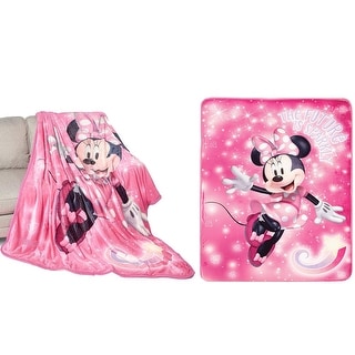 Minnie Mouse Pink Cute Cartoon Super Soft Cozy Flannel Throw Blanket ...