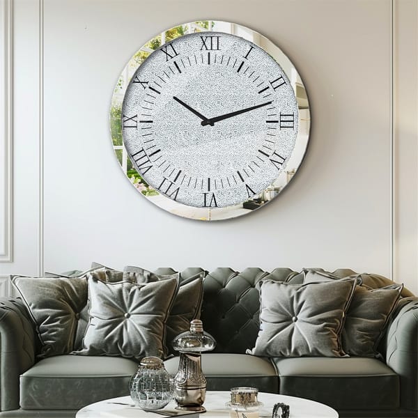 silver sparkle wall clock