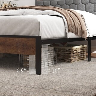 Full wooden platform bed frame - Bed Bath & Beyond - 43079356
