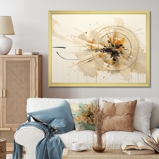 Designart "Beige Abstract Archery Collage" Abstract Collages Framed ...