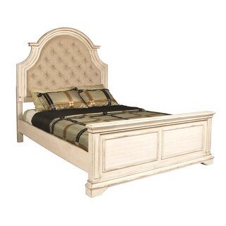 New Classic Furniture Florian Antique White Tufted Panel Bed - Bed Bath ...