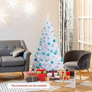 5ft Artificial PVC Christmas Tree W/ Stand Indoor Outdoor White - 14 ...