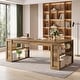 70.8-inch Rectangular Computer Desk with Open Side Storage Shelves - 70 ...