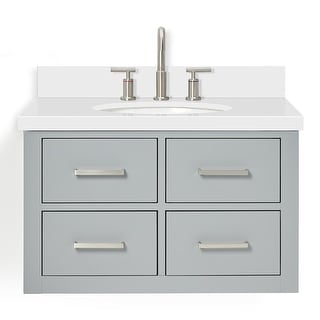 Ariel W031SWQOVO Hutton 31" Wall Mounted Single Basin Vanity Set with ...