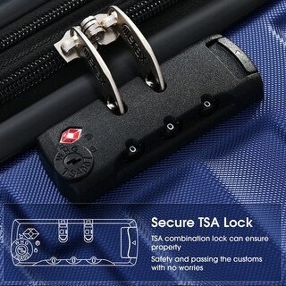 Dark Blue Rolling Luggage Expandable 3 Piece Sets Adjustable ...