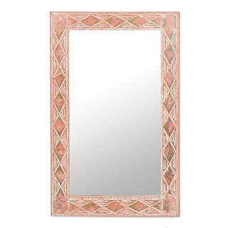 Novica Handmade Pink Diamonds Brass And Wood Mirror - Bed Bath & Beyond ...