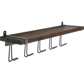 Vintage Living® Wall Mount Wood Shelf - 5 Hook - Bed Bath & Beyond ...