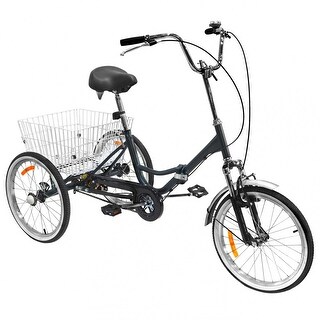 Three wheeled bicycle with basket, Adult tricycle 1-speed 20 inch wheel ...