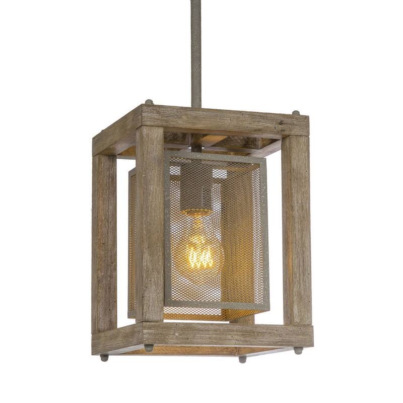 Farmhouse Wood Cage 1-light Pendant Lights for Kitchen Island Dining ...