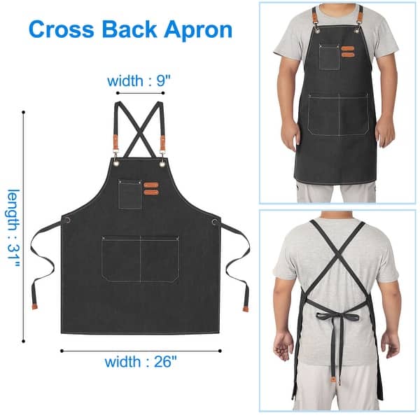 Adjustable Chef Apron Cross Back Aprons for Kitchen Cooking Painting ...