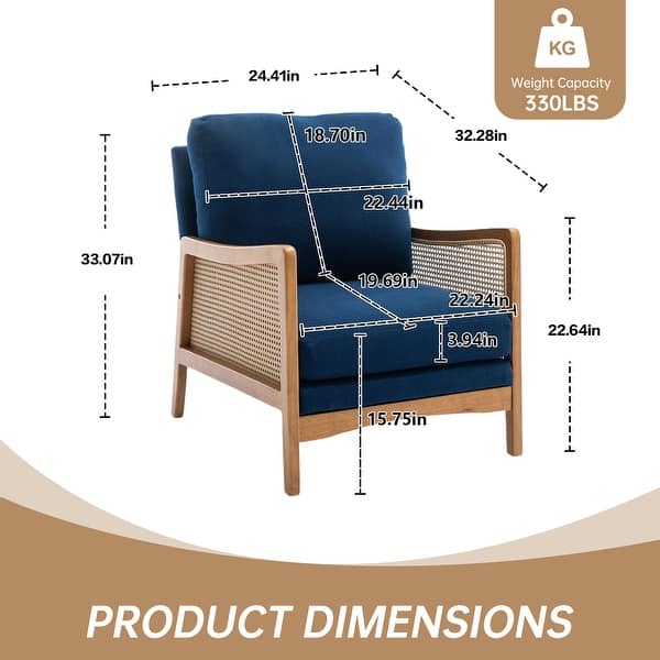 Modern Comfortable Wood Frame Armchair Upholstered Accent Chair/ Velvet ...