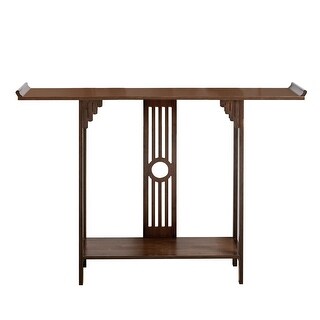 2 Tiers Wood Console Table, Narrow Entryway Table Long Sofa Table ...