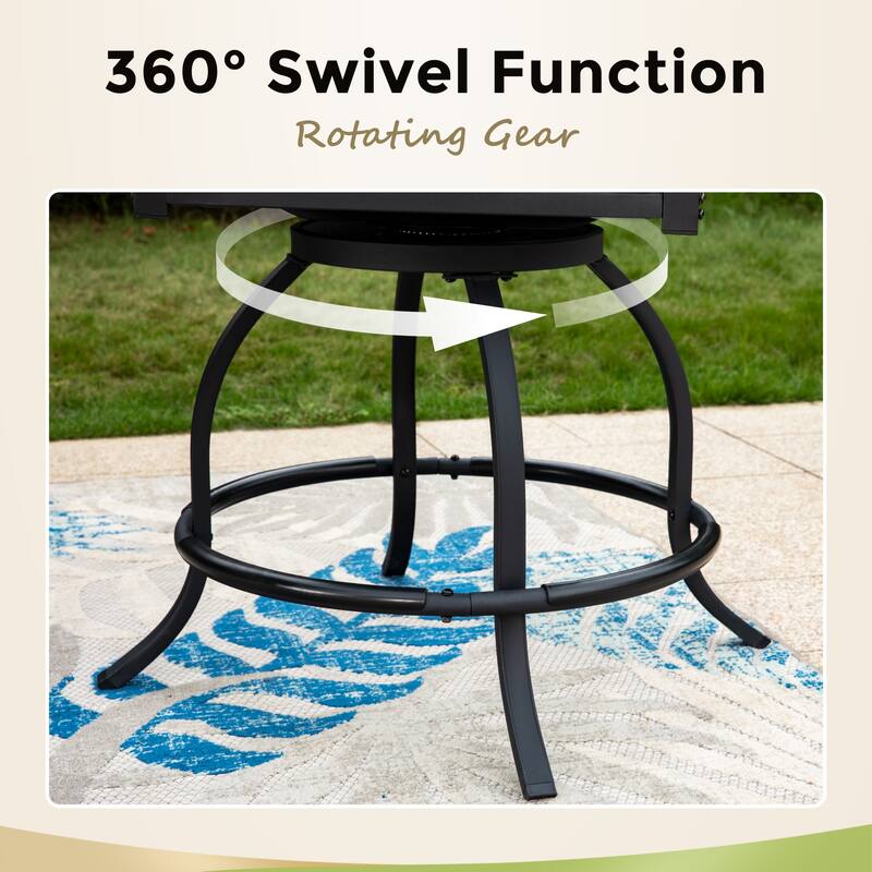 Teluk Extra Wide Swivel Bar Stools (Set of 2) by Havenside Home - On ...