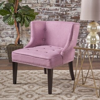 Nailhead Trim Accent Chair Fabric Sofa Lounge Chairs with Curved Back ...
