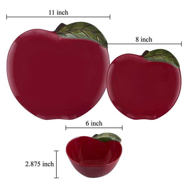 UPware 12-Piece Apple Melamine Dinnerware Set - Bed Bath & Beyond ...