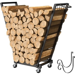 Firewood Rolling Cart Log Rack Holder with Handle - N/A - Bed Bath ...
