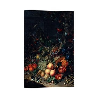 iCanvas "Peaches, Grapes, Pomegranates, Melons, A Corncob, Apricots ...