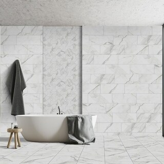 Museum 8x20 White Polished Ceramic Wall Tile - Bed Bath & Beyond - 34167920