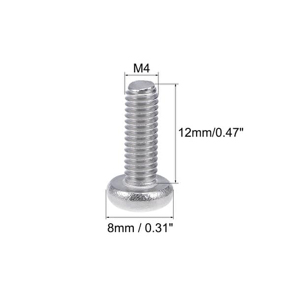 M4x12mm Machine Screws Pan Phillips Cross Head Fasteners Bolts 30 Pcs ...