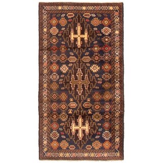 ECARPETGALLERY Hand-knotted Teimani Dark Navy Wool Rug - 3'5 x 6'4 ...