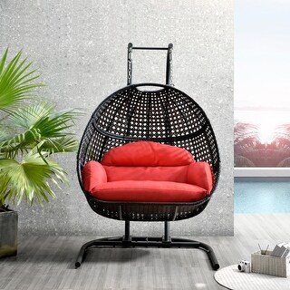 Patio Double Swing Chair with Stand and Cushions - Bed Bath & Beyond ...