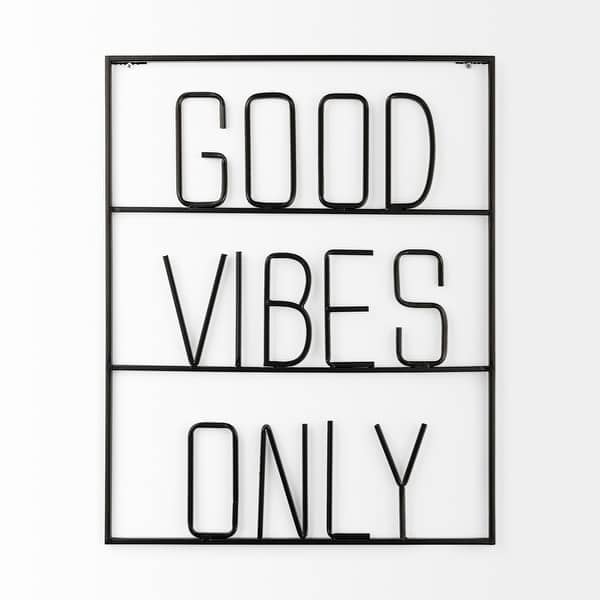 Good Vibes Only Black Metal Sign - Bed Bath & Beyond - 34169387