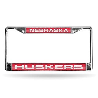Collegiate U of Nebraska Red Laser Chrome Acrylic License Plate Wall ...