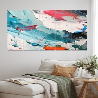 Designart "Winter of Delightful Uncertainty" Abstract Shapes Multipanel ...