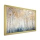 Designart "Minimalism Blue And Gold Forest II" Forest Framed Wall Art ...