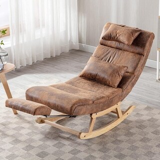 Rocking Lounge Chair with Large Backrest and Pull Out Pedal for Nursery ...