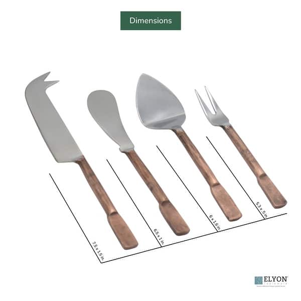 Elyon Carbery Reflective Copper 4 Piece Cheese Knife Set Indian Artisan ...