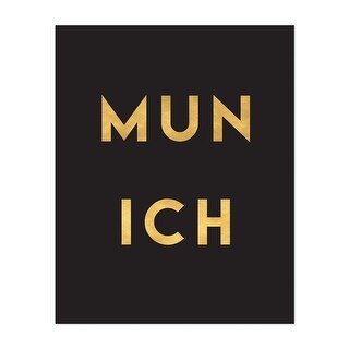 Munich Germany Munich Germany Gold City Typography Art Print/Poster ...