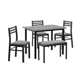 Rectangular Laminate Top Dining Table Set - Black and Gray - 5 Piece ...