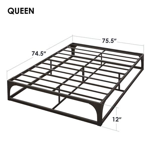 Porch & Den McCamant 12-inch Heavy Duty Metal Platform Bed Frame Black ...