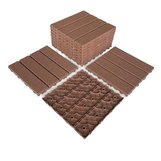 44-Piece Interlocking 12"x12" Square Plastic Flooring Tiles for Patio ...